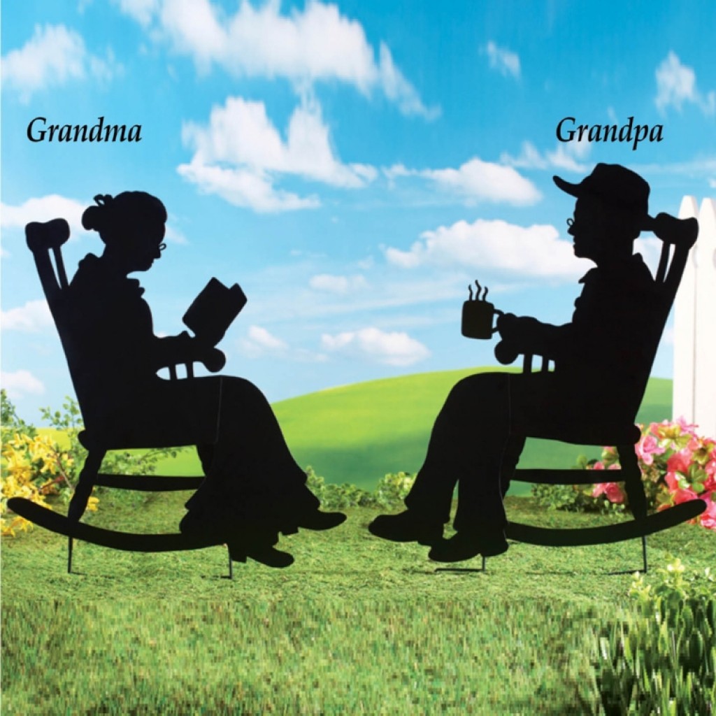 Charming Rocking Chair Shadow Figure Yard Stakes | Fresh Garden Decor