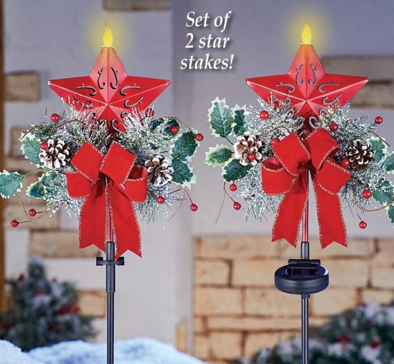 Holiday Star Solar Lighted Garden Stakes with Candle Flame | Fresh ...
